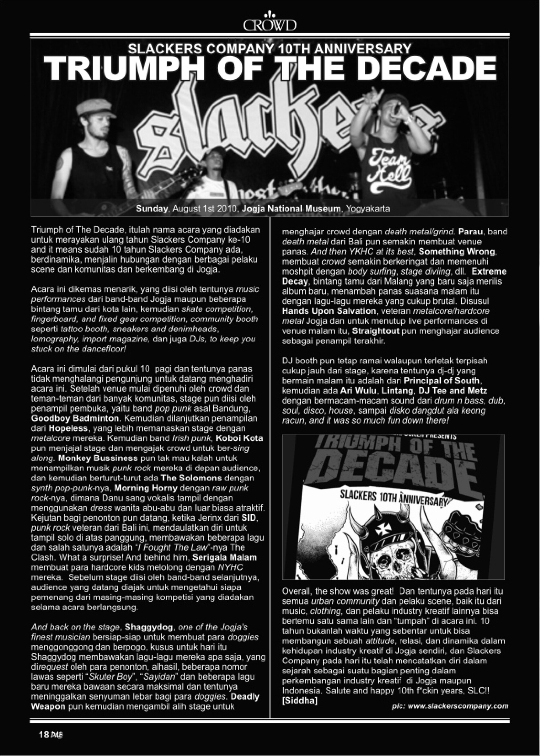 Reportase Acara Triumph of the Decade – JOGJA SONIC INDEX