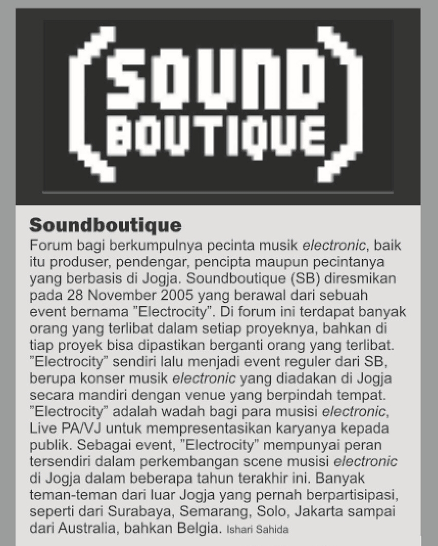 Infrasculpture: SoundBoutique – JOGJA SONIC INDEX
