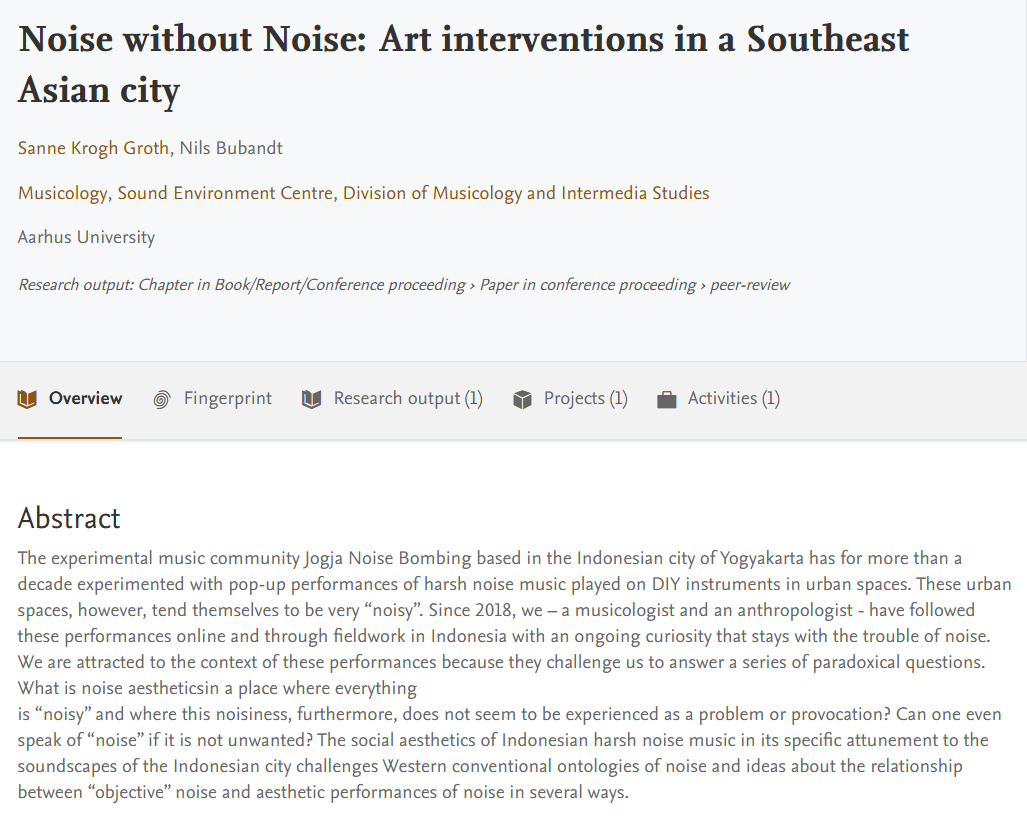 Noise without Noise: Art interventions in a Southeast Asian city ...
