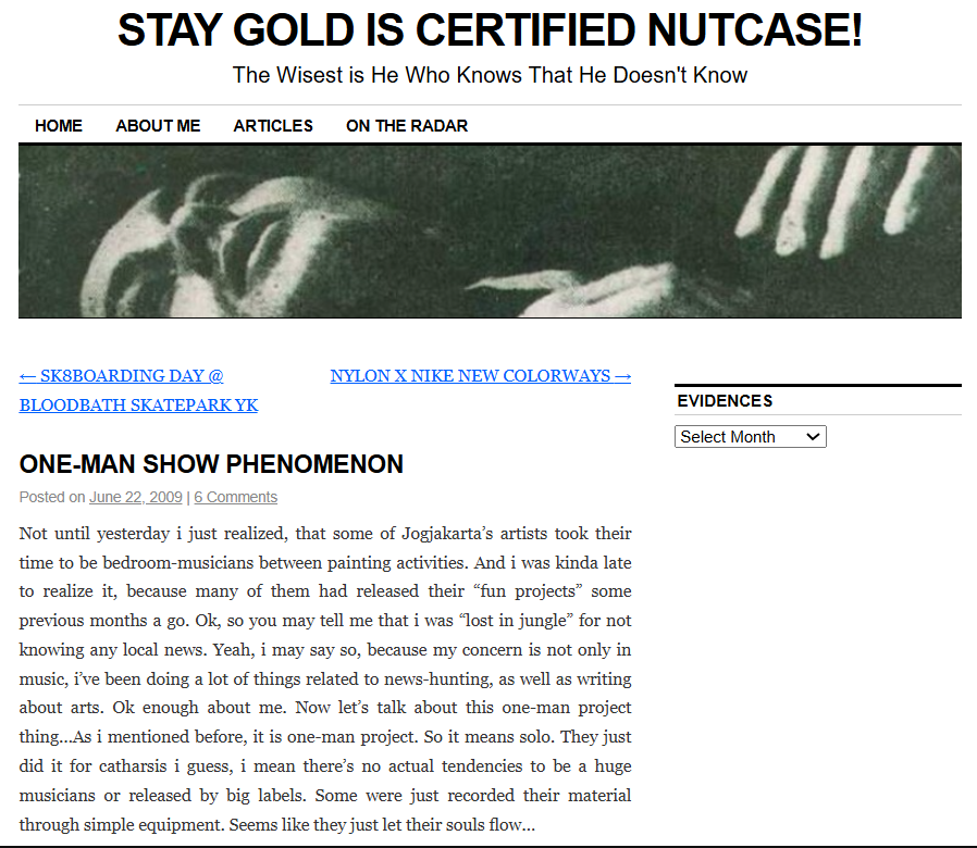 One-Man Show Phenomenon – JOGJA SONIC INDEX