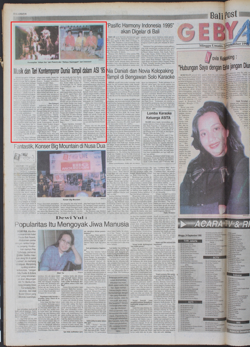 Musik dan Tari Kontemporer Dunia Tampil dalam ASI ’95 – JOGJA SONIC INDEX