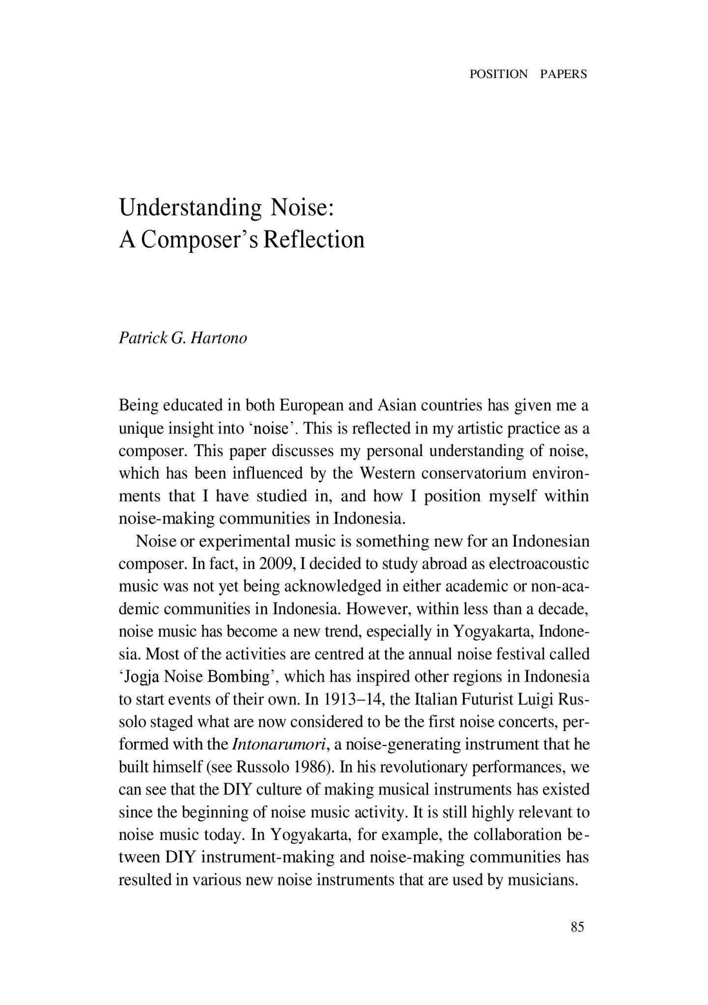 Understanding Noise: A Composer’s Reflection – JOGJA SONIC INDEX
